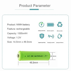 STEPMAX (3 Pack Ni-Mh AA 1500mAh 1.2v Rechargeable Battery for Solar Lights,Garden Light,Toys, Remote Control, Mouse