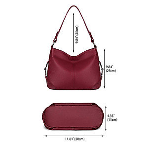 YALUXE Shoulder Bag Genuine Leather Tote Handbag Crossbody Bags for Women