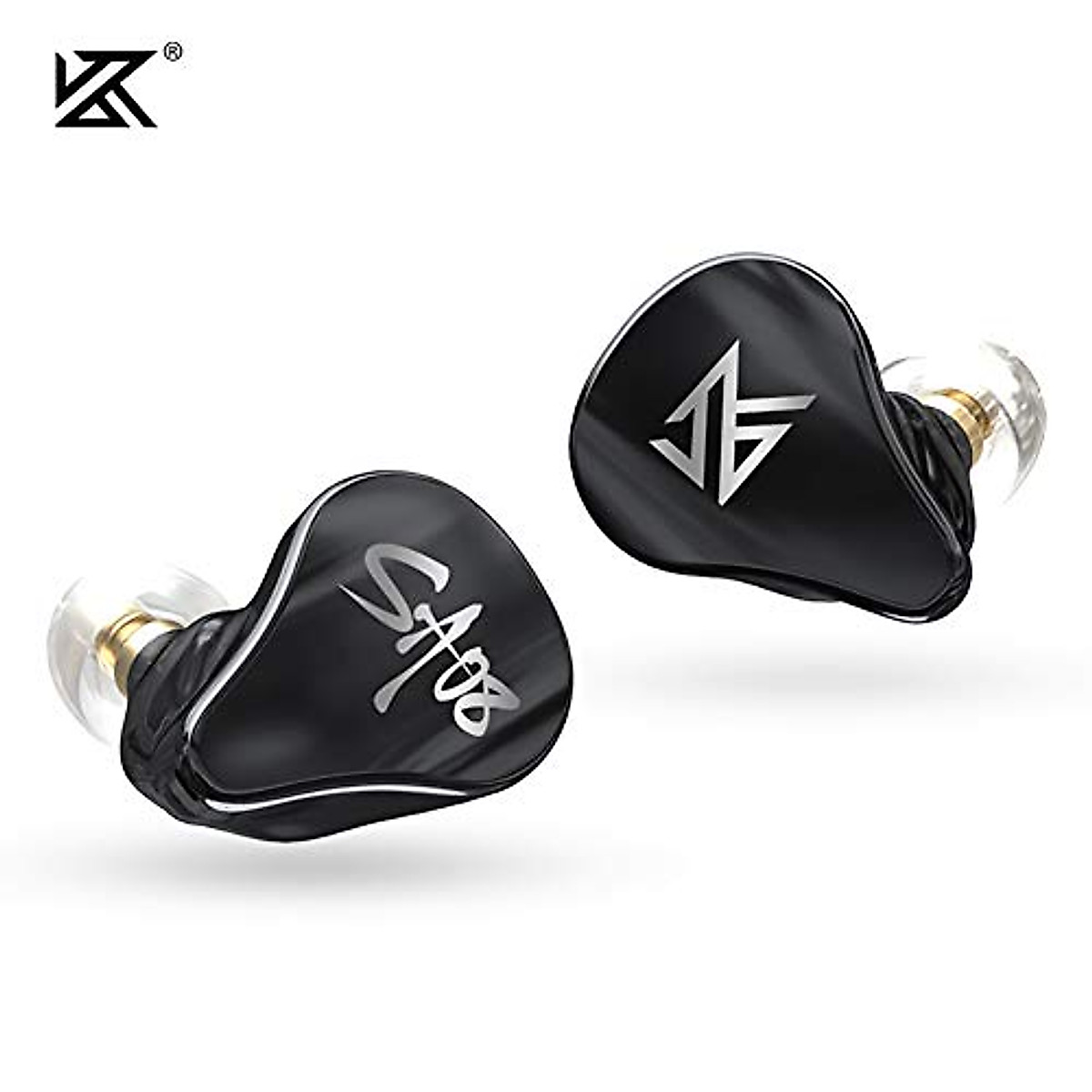 KZ SA08 TWS True Wireless Bluetooth 5.0 Earbuds with Mic, 8BA HiFi Stereo in Ear Earphones, Physical Passive Noise Reduction Hedsets Headphones for Call Phone/Game/Music (Black)