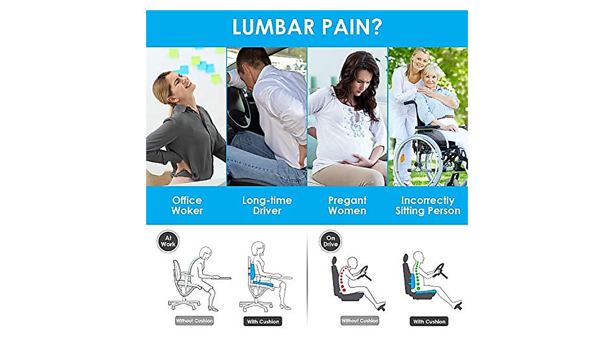 Ergonomic Memory Foam Seat and Back Cushion for Better Posture