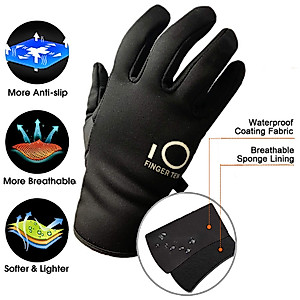 Warm Winter Gloves Men Women Touch Screen Waterproof, Lightweight Running Gloves Thick Thermal Grip Outdoor Sports Cycling Driving(Black, X-Large)