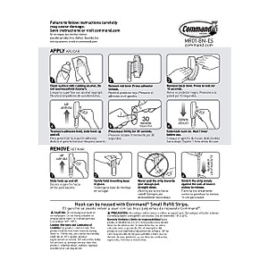 Command Small Modern Reflections Metal Hook, Brushed Nickel, 1-Hook, 2-Strips, Decorate Damage-Free