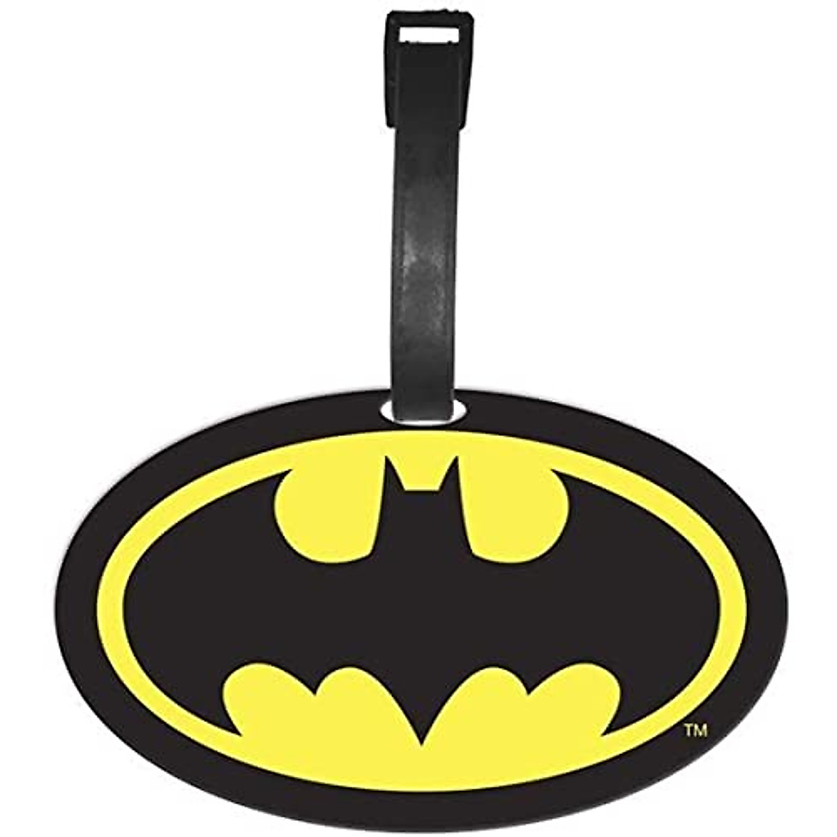 Silver Buffalo DC Comics Batman Symbol Luggage Tag and Suitcase Label, 4 x 4 inches