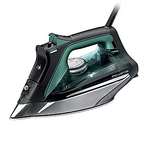 Rowenta, Iron, Pro Master Stainless Steel Soleplate Steam Iron for Clothes, 210 g/min, 400 Microsteam Holes, 1775 Watts, Auto-Off, Ironing, Green Clothes Iron, DW8360