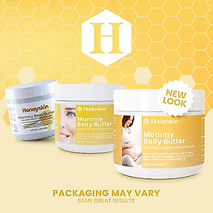 Honeyskin Belly Butter for Pregnant Women - Skin Repair & Deep Stretch Mark Removal - Massage Cream Hydro Boost Moisturizer with Shea Butter Oil - Pregnancy Stretch Mark Prevention & Treatment (4oz)