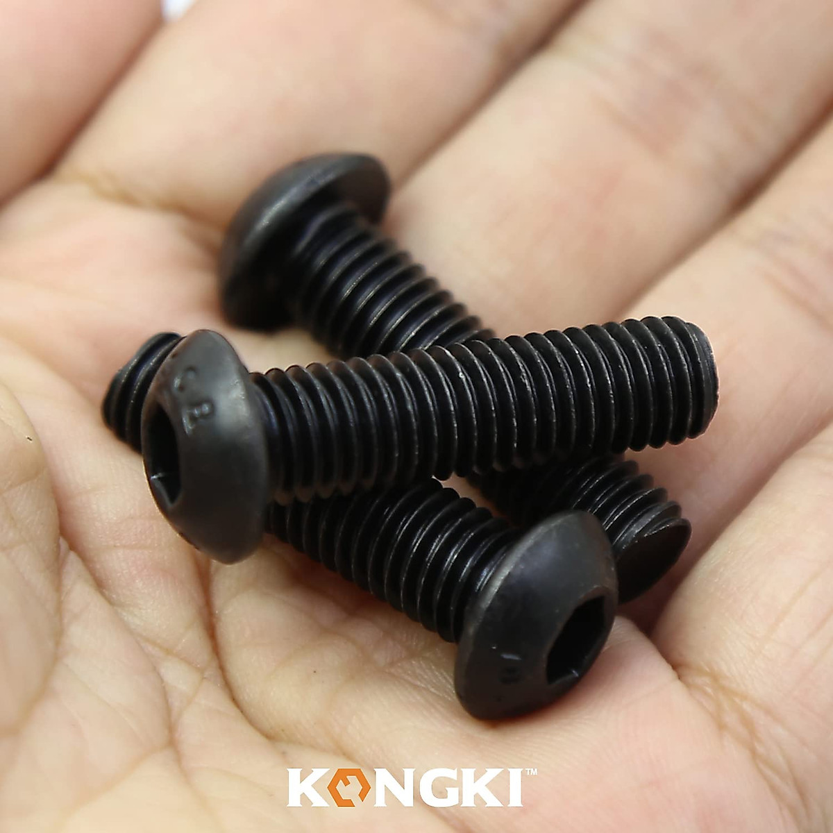 M8 x 25mm Button Head Socket Cap Screws, 10.9 Grade Alloy Steel, Allen Socket Drive, Black Oxide Finish, Full Thread, Quantity 40