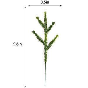 Purple Star Alpurple 100 Packs Artificial Pine Needles Branches Garland-6.7x2.0 Inch Green Plants Pine Needles, Fake Greenery Pine Picks for DIY Garland Wreath Christmas and Home Garden Decoration (100pcs)