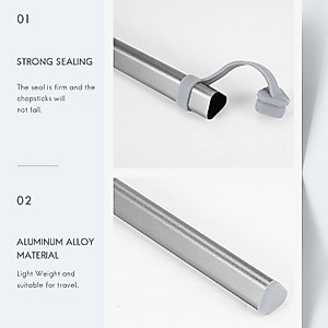 Chopsticks Storage Tubes Aluminum Alloy Box Case for Titanium Chopsticks Storage Box Without Chopsticks Gray Chopsticks Kitchen Utensils and Gadgets