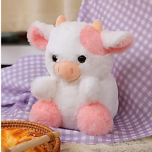 GracesDawn Cow Plush Toy, Plush Pillow Cow Toy, Palm Cows Plush Stuffed Animal Toy, Cartoon Cute Pink Cow Plush Toy, 7.8 inches high