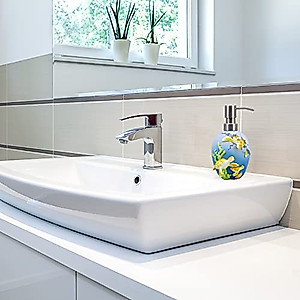 YHHRESINKING Resin Sea Turtle Mother and Baby Soap Dispenser, Beach, Bathroom Accessory,Ocean Theme Sea Turtle Family Bathroom Decor,Coastal Decor (Ocean Blue)