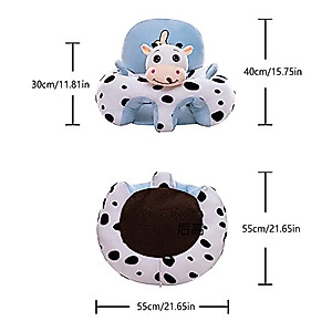 Baby Sitting Chair Cover Animal Shaped Kids Learning Sitting Chair Cover Support Sofa Infant Plush Seats Baby Sofa Seat Cover for Toddlers - Without Filled Cotton (D)