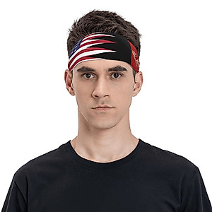 America Afghanistan Friendship Flag Sports Headbands Unisex Yoga Non-Slip Quick-Drying Workout Hairband