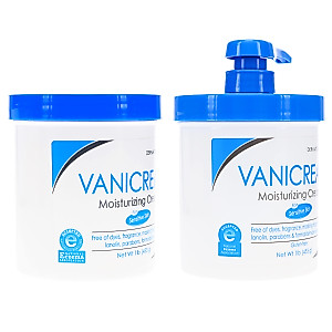 Vanicream Moisturizing Skin Cream with Pump Dispenser Plus Bonus Jar Combo Pack, 1 Pound Each