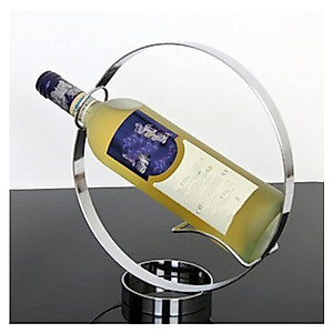 CINGHI LUSSO Bottle Holder Modern Simple Golden Circle Metal Wine Rack Art Ornaments Wine Holder Storage with No Assembly Required