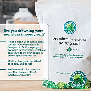 Premium Monstera Potting Soil - Quick Drain Potting Soil for Monstera Deliciosa/Swiss Cheese Plant
