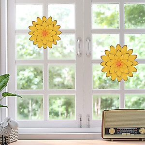 Rustic Modern Floral Sculpture 3D Iron Flower Wall Sculpture Succulent Metal Wall Decor Artificial 3D Flower Wall Art for Indoor Living Room Office Outdoor Garden Patio