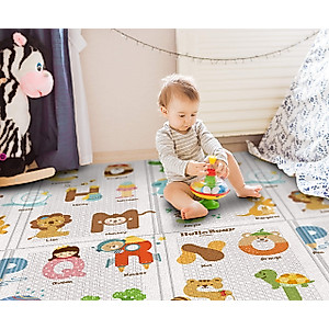 Parklon Portable Play Mat - Double-Sided ABC + Zig Zag (78.7 x 55.1 x 0.4")