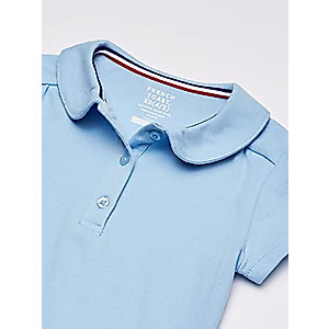 French Toast girls Short Sleeve Peter Pan Collar School Uniform Polo Shirt, Light Blue, 6 Years US
