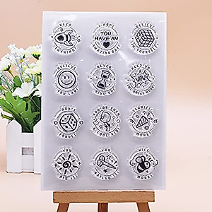 ljhnba Exquisite Encourage Silicone Clear Stamp Small Pattern Background Rubber Seal Transparent Stamper for DIY Scrapbooking Transparent Stamper for Card Making