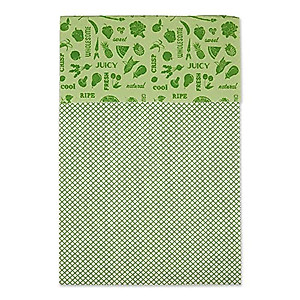 DII Fridge Liner Collection Non-Adhesive, Cut to Fit, 12x24, Green Veggies, 6 Piece