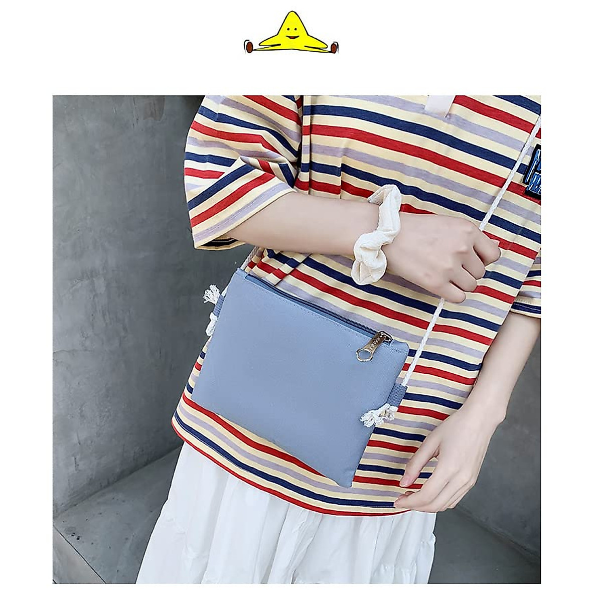 4Pcs Cute Backpack Set with Pins Pandent Kawaii Ita Bags Supplies Bookbag Aesthetic Back to School Stationary Accessories (Blue)