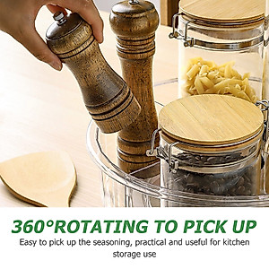 1pc Condiment Storage Rack Pantry Plastic Turntable Seasoning Bottle Holder Revolving Condiment Holder Desk Topper Shelf Bin Kitchen Rack Round White The Pet To Rotate Cosmetic Box