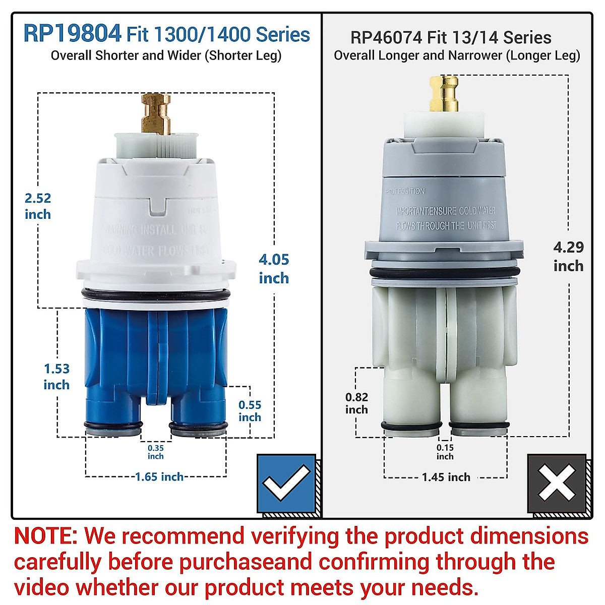 RP19804 Shower Cartridge Compatible with Delta 1300/1400 Series Single-Handle Shower Faucet, Suitable for Delta Select Monitor Valve body(1993-2007), Includes RP22734 Bonnet Nut