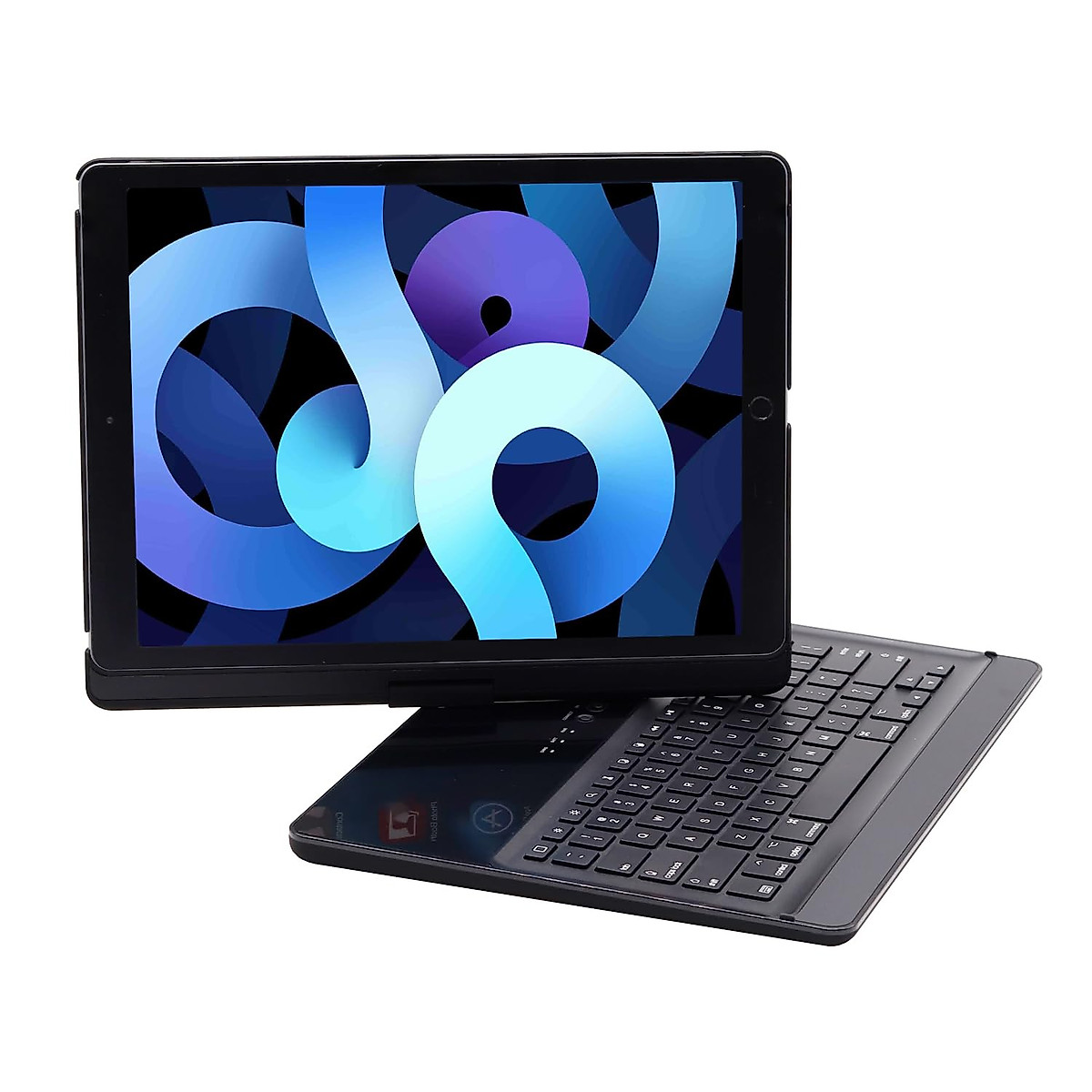 LENRICH iPad pro 12.9 case with Keyboard 2017 2nd 2015 1st Generation, 360 Rotatable Wireless Folio 180 Swivel Stand Hard Cover Auto Sleep Wake up