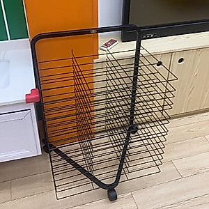 15 Shelves Art Drying Rack Wire Drying Rack Metal Steel Art Organizer Mobile Painting Drying Shelf with 3 Wheels for Schools and Art Clubs, 4K Paper Shelves 21.2 X 15.3 Inches