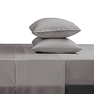 SONORO KATE Bed Sheet Set Super Soft Microfiber 1800 Thread Count Luxury Egyptian Sheets Fit 18-24 Inch Deep Pocket Mattress Wrinkle-4 Piece (Grey, Queen)