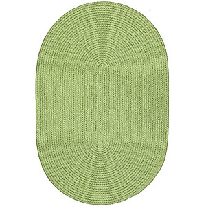 Super Area Rugs Lullaby Oval Braided Rug Durable Playroom Carpet, Solid Lime Green, 4' X 6' Oval