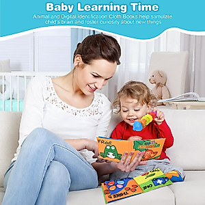 Balnore 6 in 1 Baby Toys 6 to 36 Months, 26pcs Montessori Toy, Identification Cloth Book, Infant Gifts Play Set Kids Sensory Learning Activity Infant Bath Time Fun for 1-4 Year Old Birthday Box