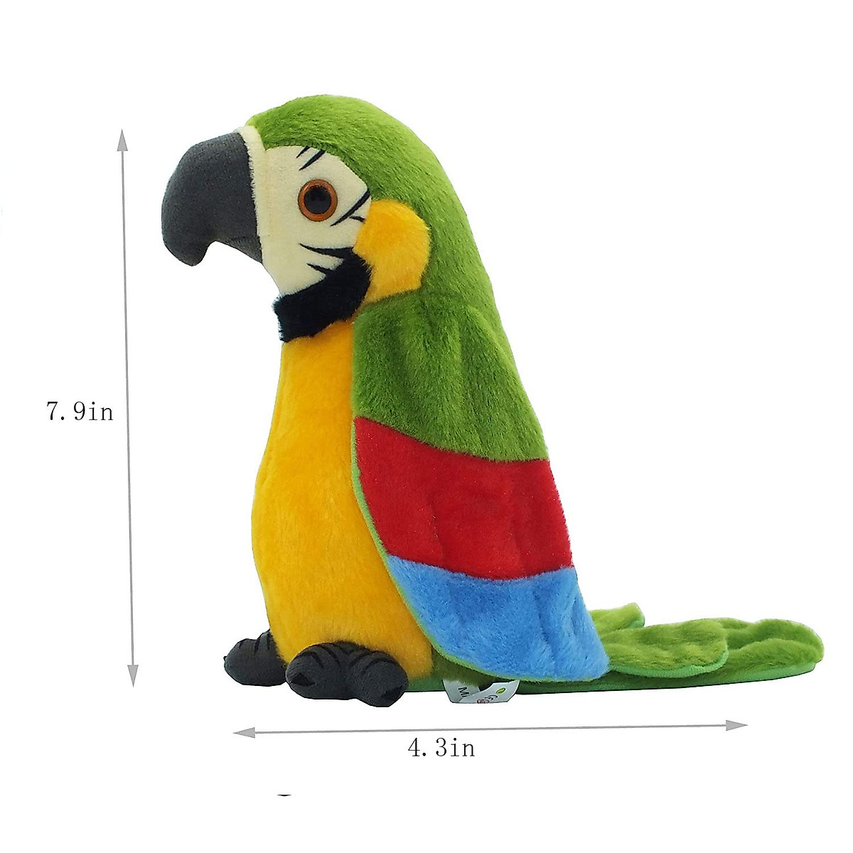 Auhafaly Talking Parrot, Repeats What You Say Plush Animal Toy Electronic Parrot Parrot for Boys, Girls Gift