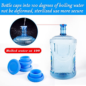 Jell-Cell 5 Gallon Water Jug Cap Silicone - Reusable Water Bottle Caps for 55mm No-Splash,No Leak and Spill Replacement Cap,3 Pack