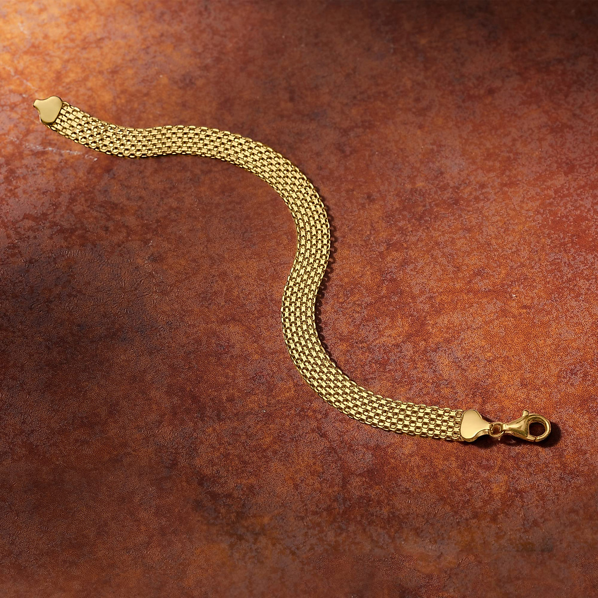 Ross-Simons 18kt Gold Over Sterling Bismark-Link Bracelet. 7 inches