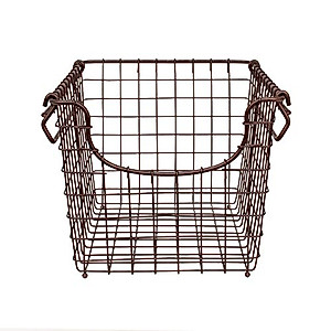Spectrum Diversified Scoop Stacking Storage Basket, Small, Bronze