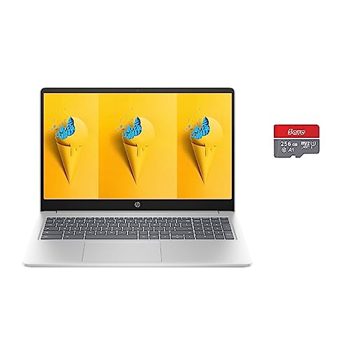 HP 15.6" HD Chromebook Laptop for Student and Business, Intel Processor N200, 8GB RAM 320GB Storage(64GB eMMC + 5ave 256GB Flash Memory), Intel UHD Graphics, Wi-Fi, Bluetooth, HDMI, Chrome Os, Silver