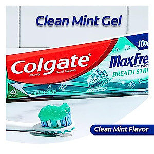 Colgate Max Fresh with Whitening Toothpaste with Mini Breath Strips, Clean Mint Toothpaste for Bad Breath, 6.3 Oz Tube. 3 Pack