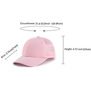 Women Quick Drying Baseball Cap Sun Hats Mesh Lightweight UV Protection for Outdoor Sports - Multiple Colors (#1 Light Pink)