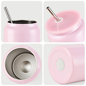 JYLJINGYULI 12 Pack Glass Cups with Lids and Straws, 16oz Stainless Steels Sublimation Tumbler Cups, Beer Cups, Iced Coffee Cups, Smoothie Cup for Whiskey, Soda, Tea, Water cups.