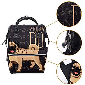 Cute Pug Dog Changing Bags Organizer Nappy Bags for Baby Care