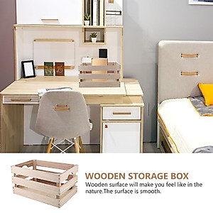 Garneck 1pc Wooden Storage Box Display Basket Storage Bins Bamboo Storage Cabinet Wooden Barrel Planter Unfinished Crates for Craft Wooden Key Organizer Fruit Crates Desktop Container