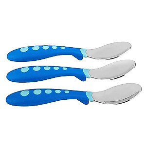 First Essentials by NUK Kiddy Cutlery 9 Piece Spoon Set-Green, Purple & Blue