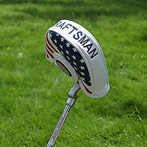 Craftsman Golf USA America Mallet Putter Cover Headcover for Scotty Cameron Odyssey (for Heel Shaft)