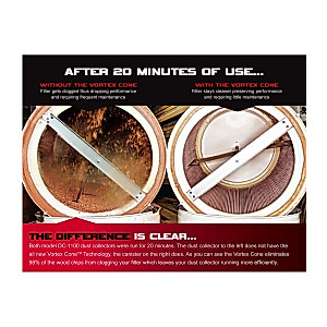 JET DC-1200VX-BK1 Vortex Cone Dust Collector, 30-Micron Bag Filter, 1200 CFM, 1Ph 230V (710701K)