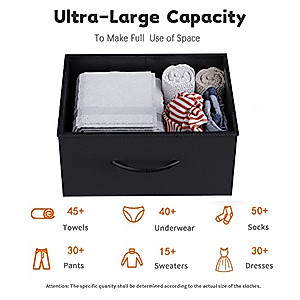 Kamiler Dresser with 8 Drawers,4-Tier Wide Chests of Drawers,Tall Storage Organizer Tower Unit for Bedroom,Living Room,Hallway,Closets - Sturdy Steel Frame,Wood Top, Easy Pull Fabric Bins(Black)