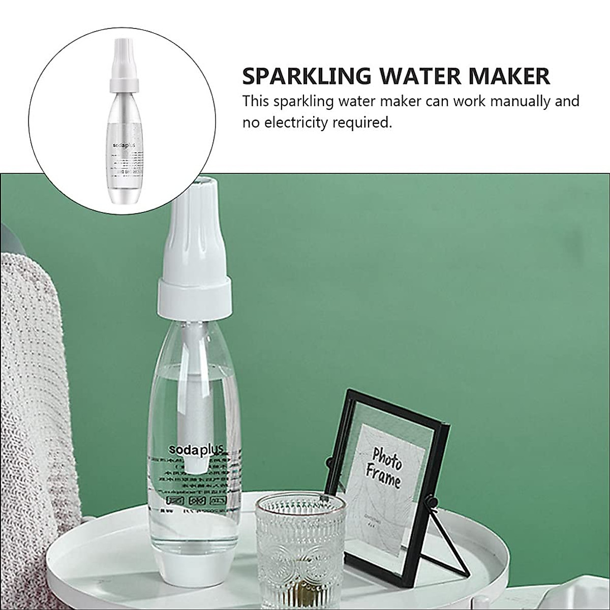 KESYOO Hand Tools Fizzy Drink Machine Sparkling Hand Operated Soda Makers Exchange Carbonator Bottles for DIY Bubble Making Juices Lemonades Cocktail Drinks White Foam Maker