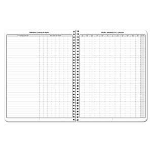 BookFactory Receipt Log Book/Business Purchase and Returns Tracking Journal - 100 Pages, 8.5" x 11", Wire-O (LOG-100-7CW-PP(Receipt-Log)-BX)