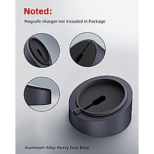 Stouchi Mag- Safe Charger Stand Wireless Charging Heavy-Duty Premium Metal Holder Mount Base Desktop Dock for iPhone 14/13/12 Mag- Safe Charger Grey (Not Included Mag- Safe Charger)