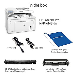 HP Laserjet Pro M148fdw All-in-One Wireless Monochrome Laser Printer, Fax, Mobile & Auto Two-Sided Printing, Works with Alexa (4PA42A)